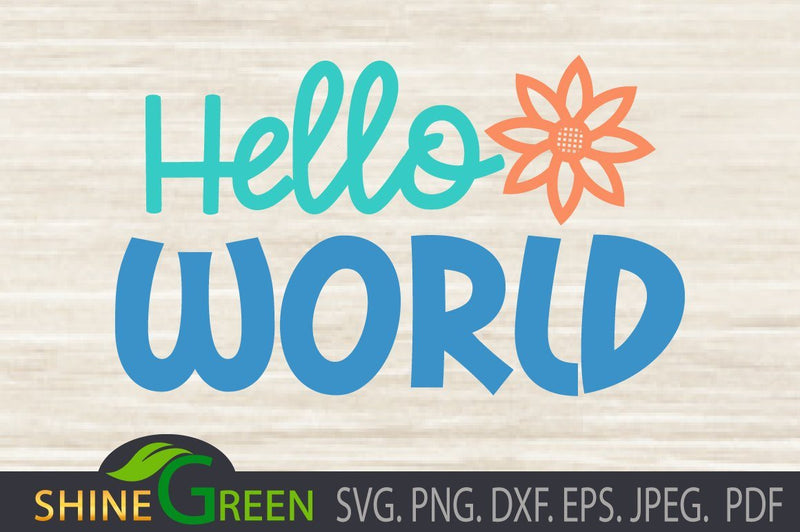 Baby Onesie SVG - Hello World - Sunflower - So Fontsy