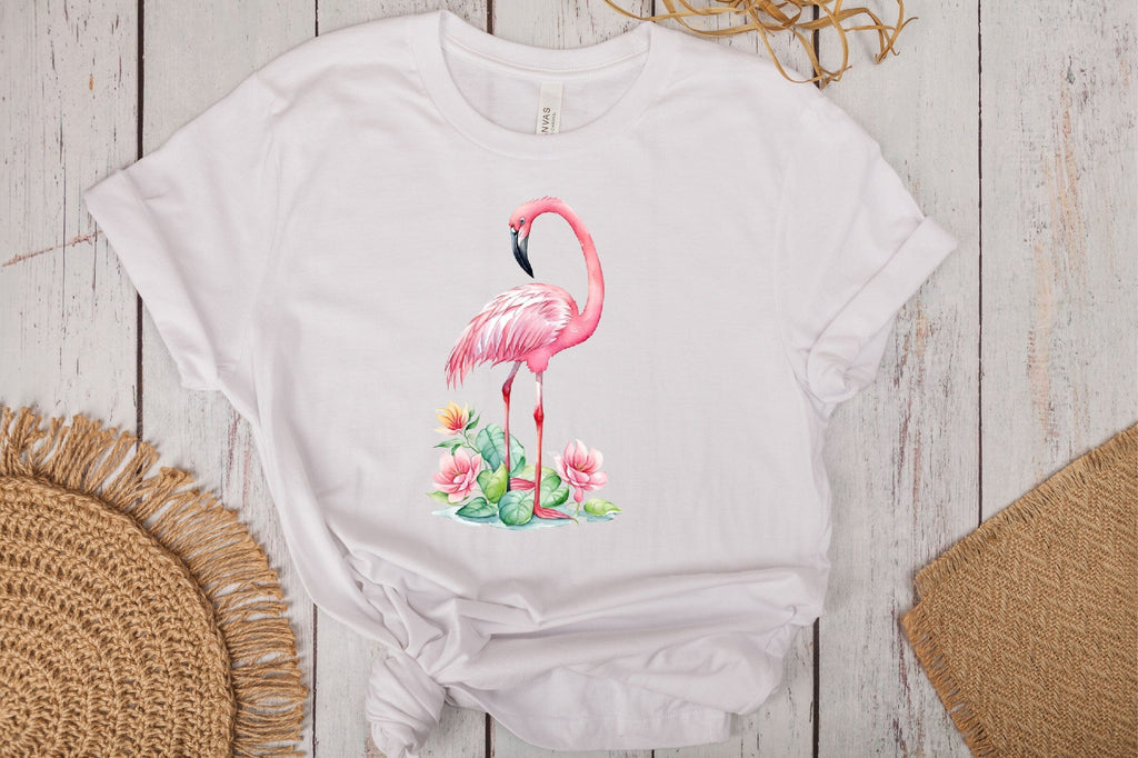Baby Pink Flamingo Watercolor Clipart - So Fontsy