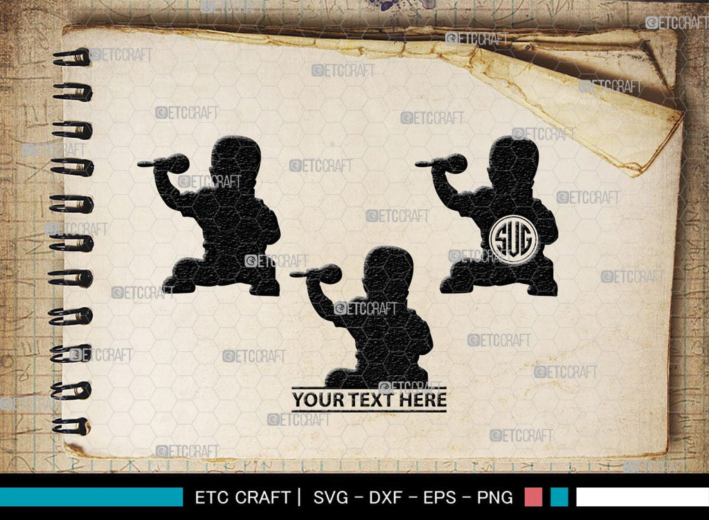 Baby Playing Monogram, Baby Playing Silhouette, Baby Playing SVG, Kids ...