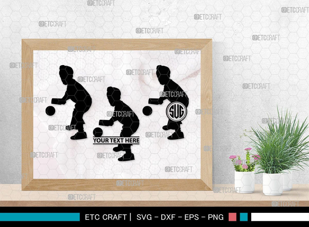 Baby Playing Monogram, Baby Playing Silhouette, Baby Playing SVG, Kids ...