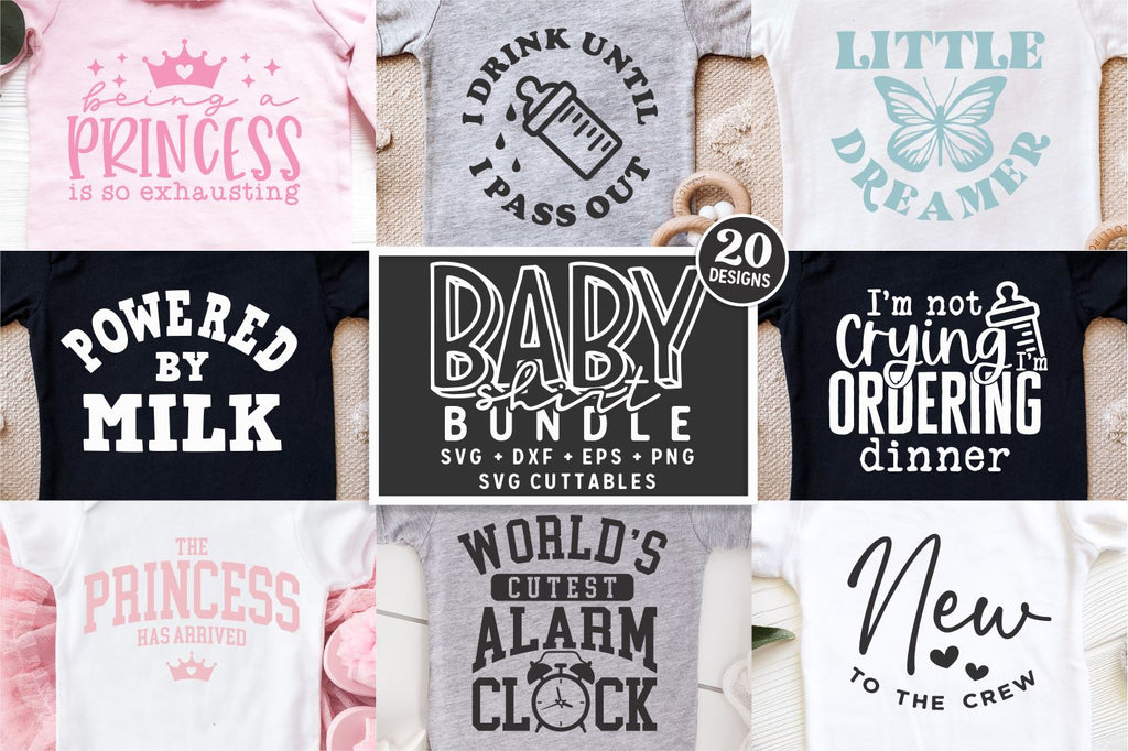 Baby Shirt Bundle 1 svg - Baby svg Bundle - Cut File - svg - dxf - eps ...