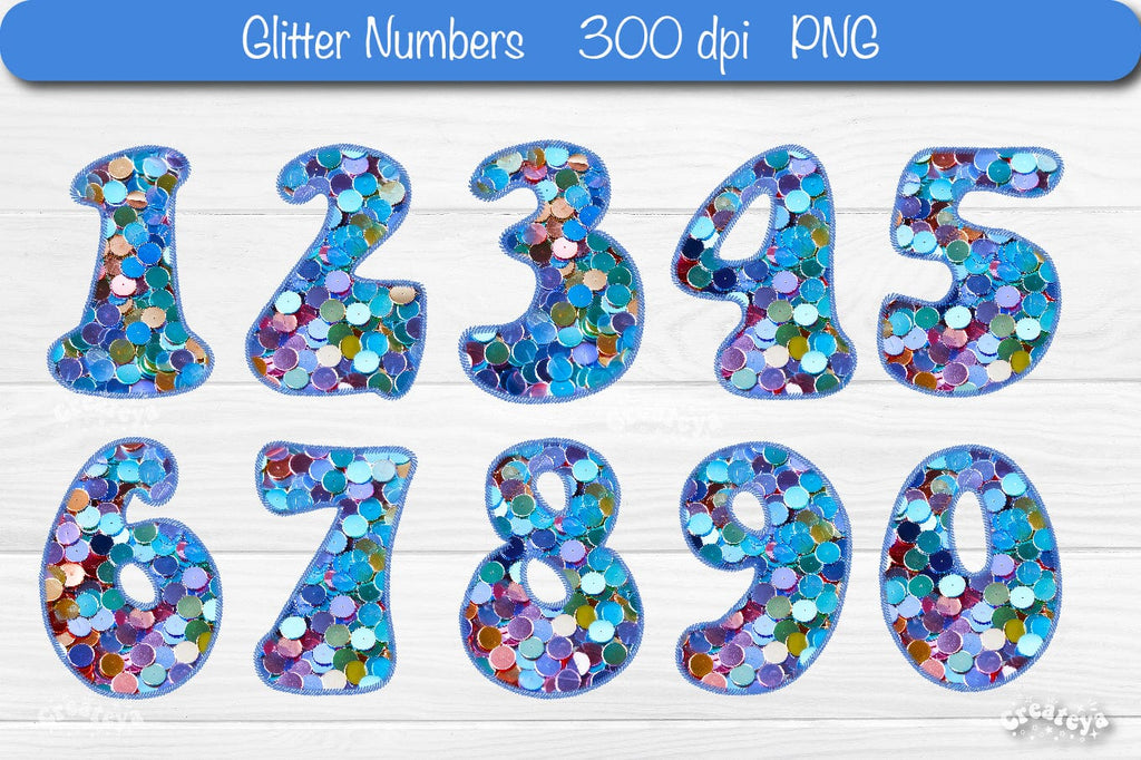Baby Shower Numbers PNG Boy Numbers Glitter Sequins and Stitches - So ...