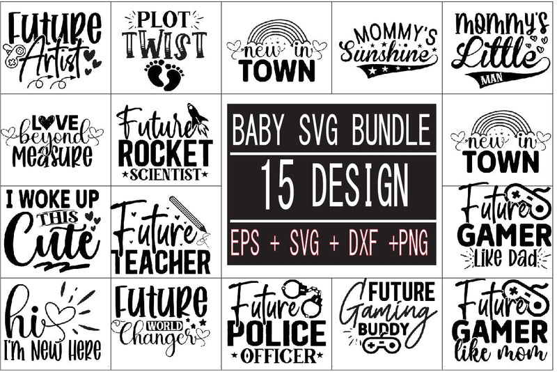 Baby SVG bundle 15 design - So Fontsy