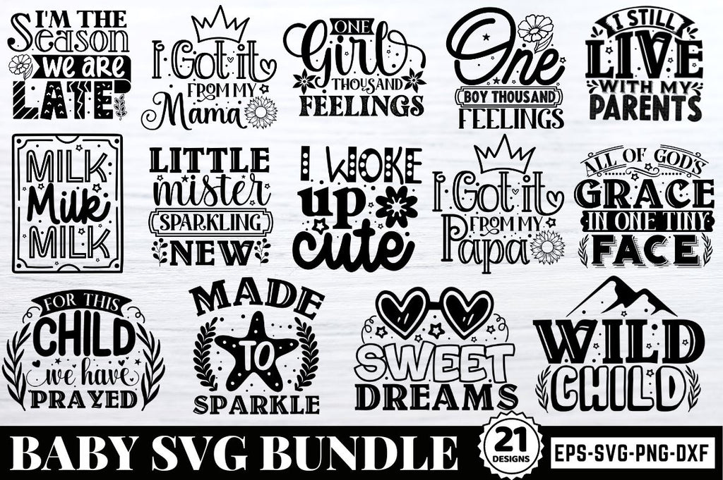 Baby SVG Bundle, - So Fontsy