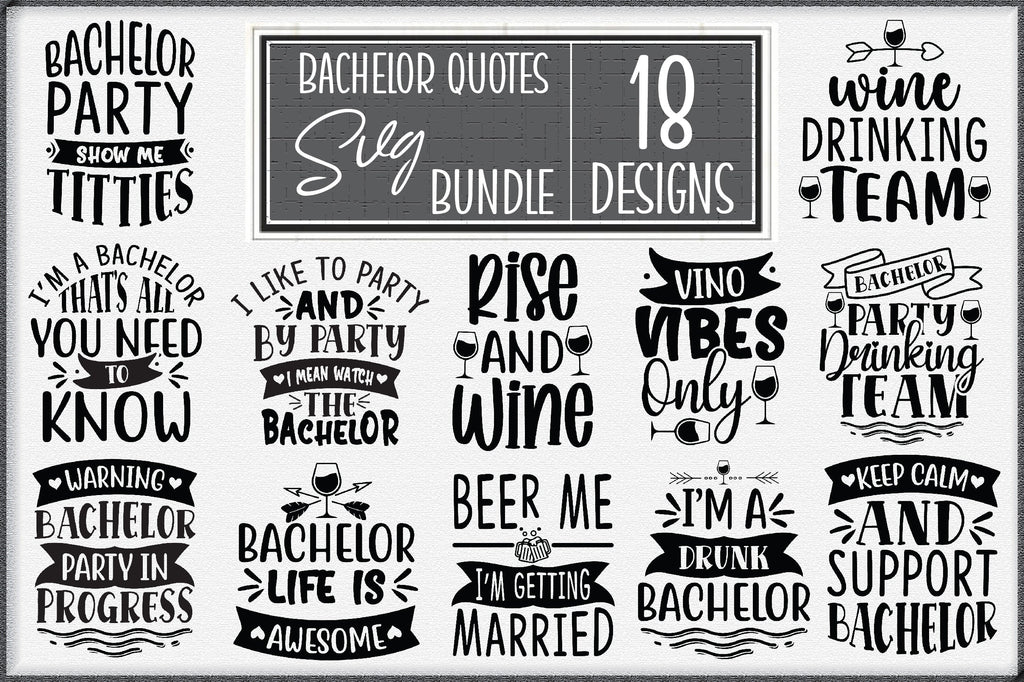 Bachelor SVG Designs Bundle - So Fontsy