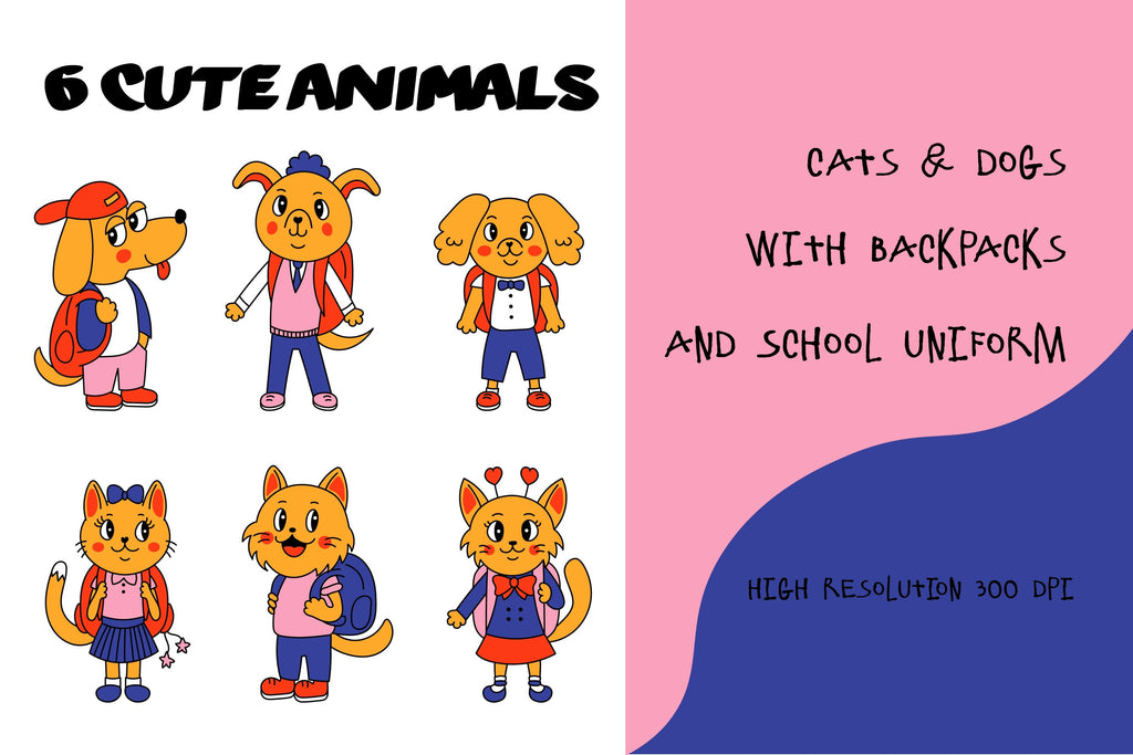 Back To School Animals - So Fontsy