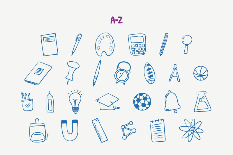 Back To School - Dingbat Font - So Fontsy