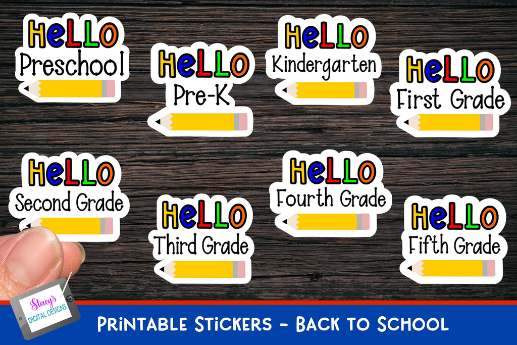 Back to School Sticker Bundle - 8 grade level stickers - So Fontsy