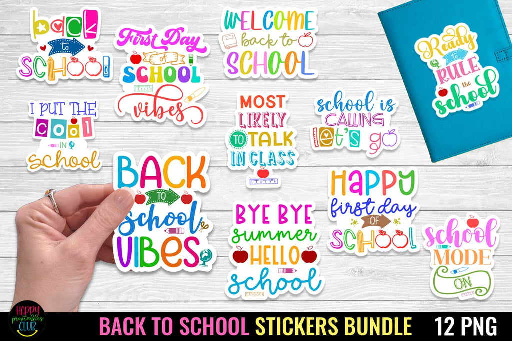 Back to School Stickers Bundle I First Day of School Stickers Bundle ...