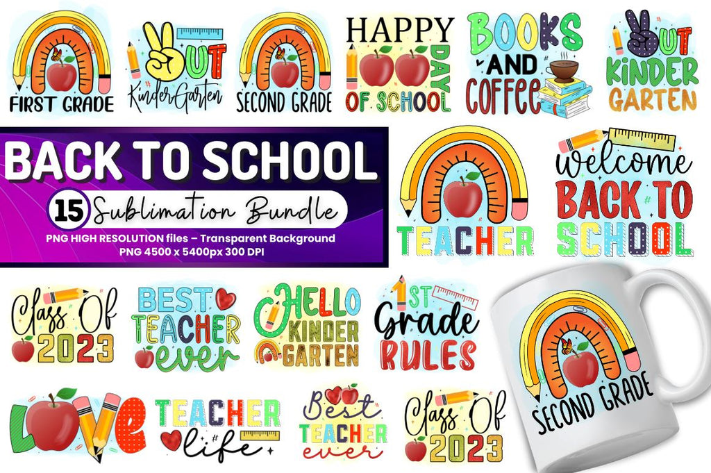 Back to School Sublimation Bundle - So Fontsy
