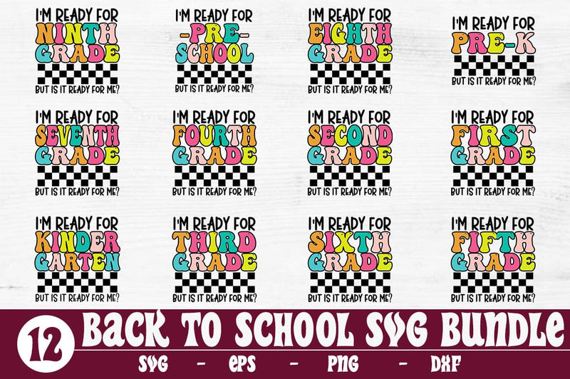 Back To School SVG Bundle 1st Day Of School Grade Bundle - So Fontsy