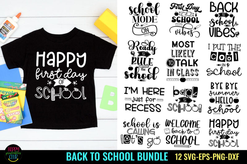 Back to School SVG Bundle I First Day School SVG Bundle - So Fontsy