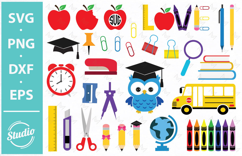 Back to School SVG Bundle | School SVG | Teacher SVG | 100 days of ...