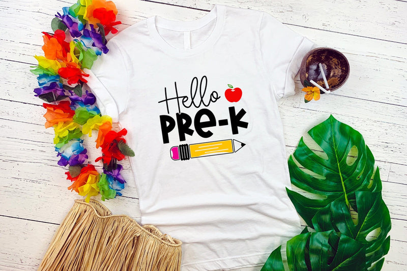 Back to School SVG - Hello Pre-k SVG - So Fontsy