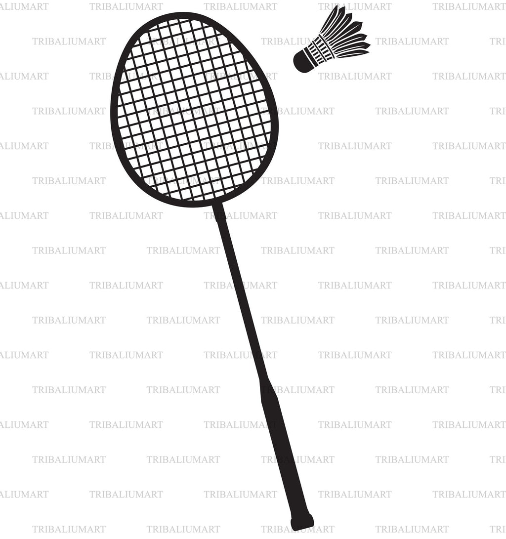 Badminton racket and shuttlecock. Cut files for Cricut. Clip Art (eps ...