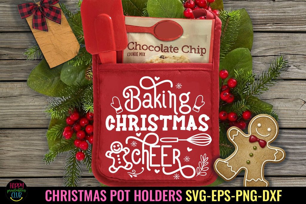 Baking Christmas Pot Holders SVG I Baking Pot Holder SVG - So Fontsy