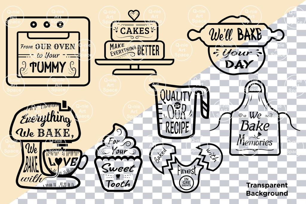 Baking Vector with Inspirational Saying SVG Bundle, Baking Monogram ...