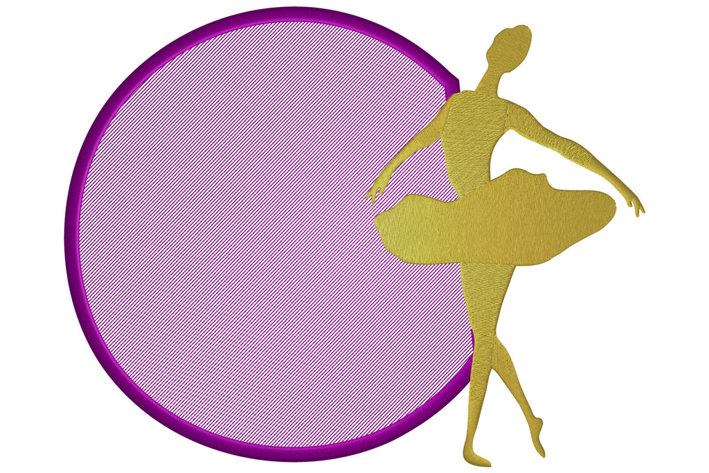 Ballerina embroidery monogram frame - So Fontsy