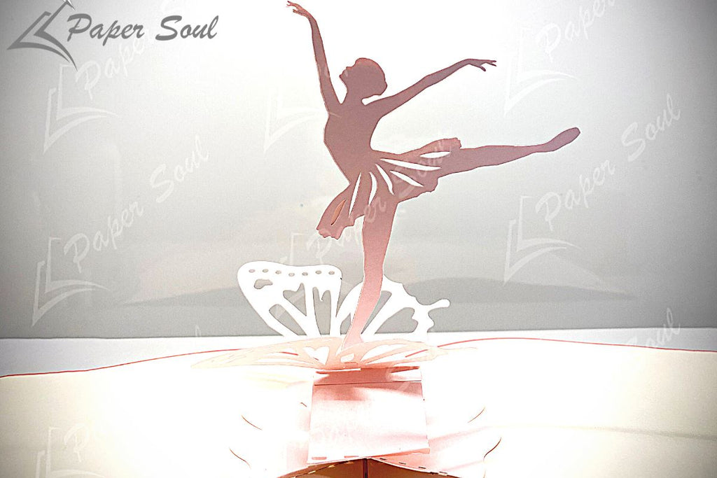 Ballerina pop-up card template | Butterfly and ballerina-svg | pop up card svg file for cricut ...