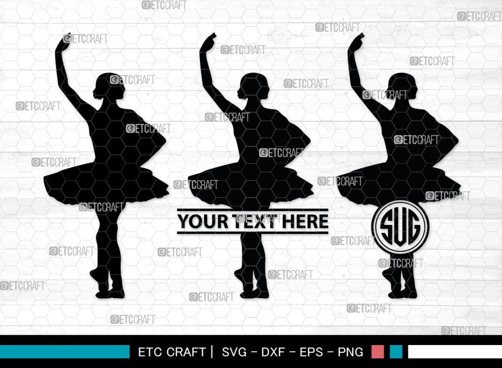Ballet Monogram, Ballet Silhouette, Ballet SVG, Ballerina Poses Svg ...