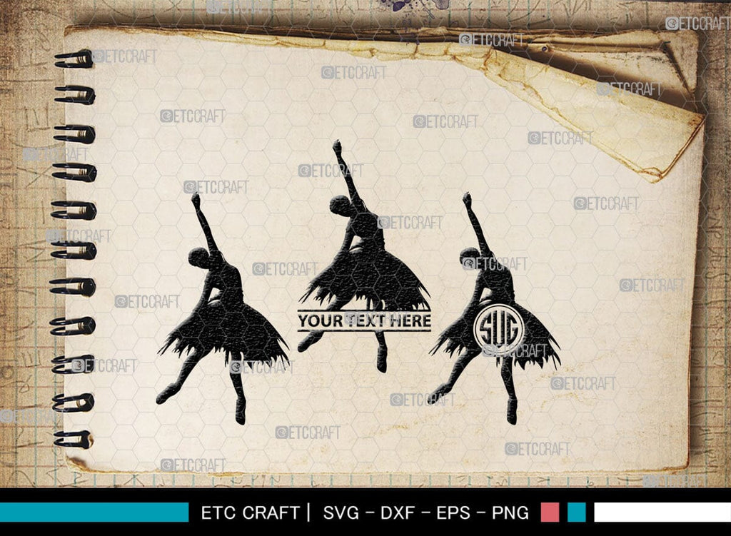 Ballet Monogram, Ballet Silhouette, Ballet SVG, Ballerina Poses Svg ...