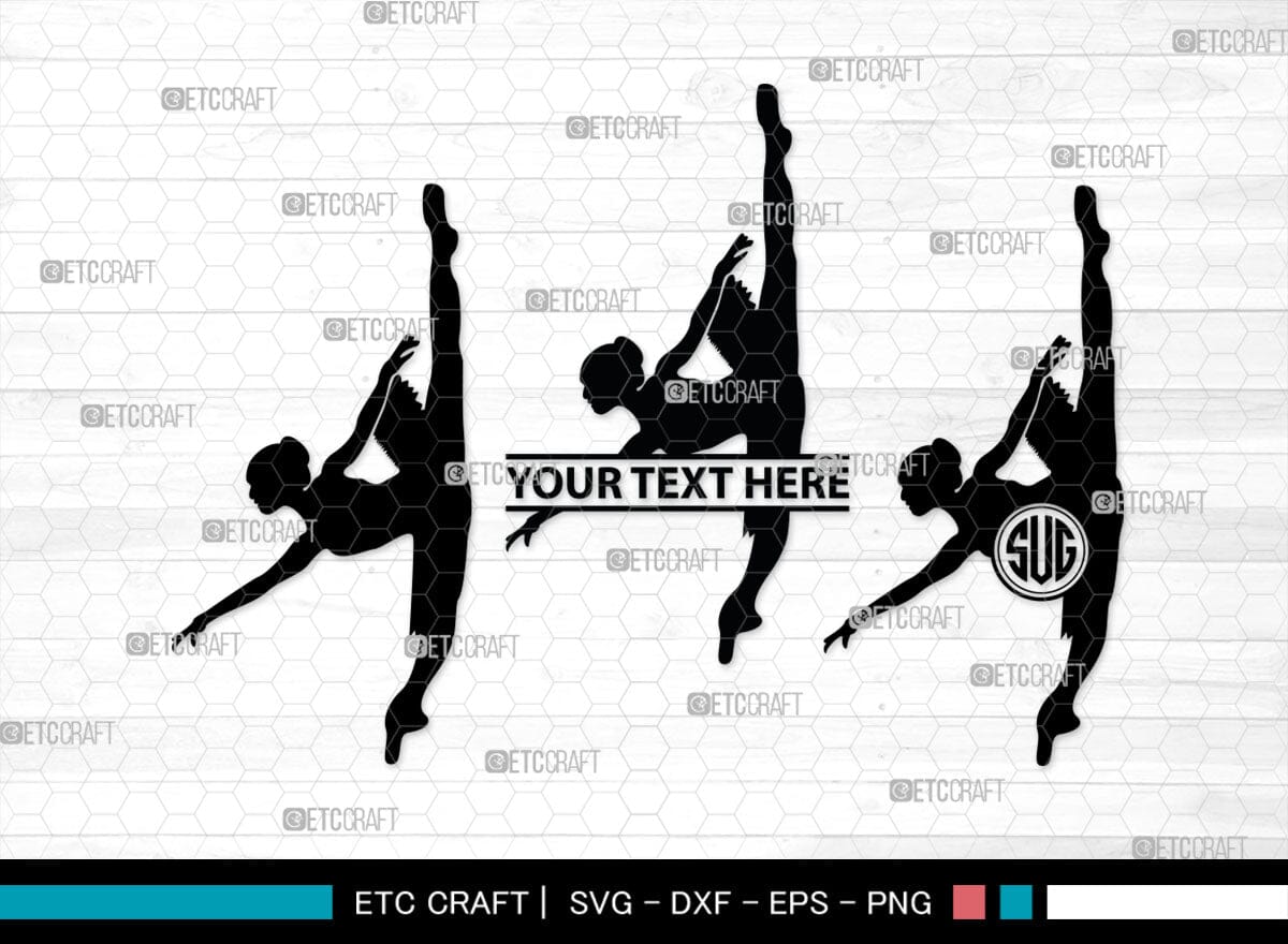 Ballet Monogram, Ballet Silhouette, Ballet SVG, Ballerina Poses Svg ...