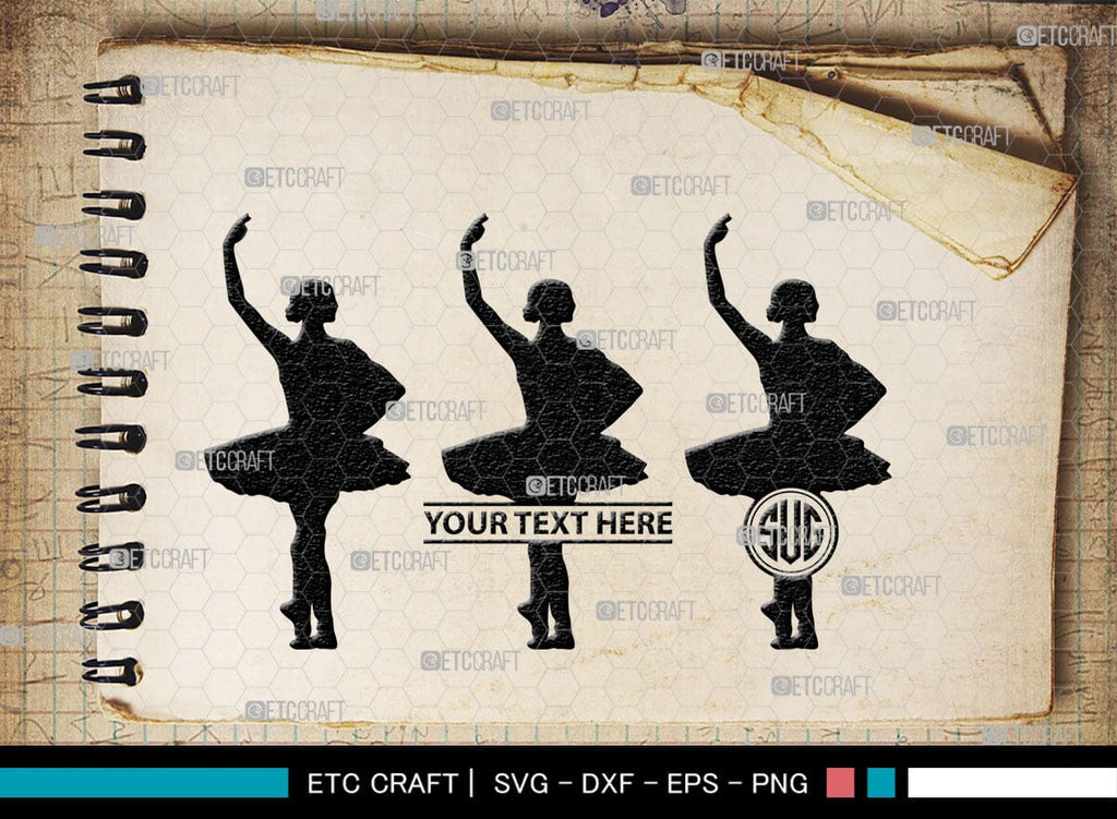 Ballet Monogram, Ballet Silhouette, Ballet SVG, Ballerina Poses Svg ...