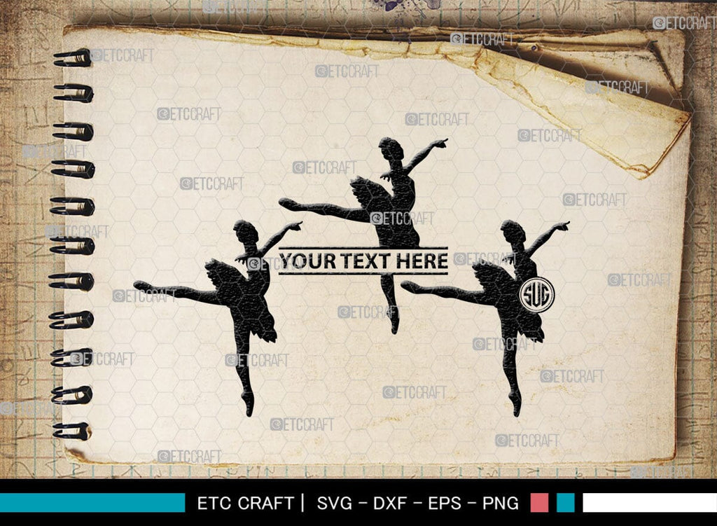 Ballet Monogram, Ballet Silhouette, Ballet SVG, Ballerina Poses Svg ...