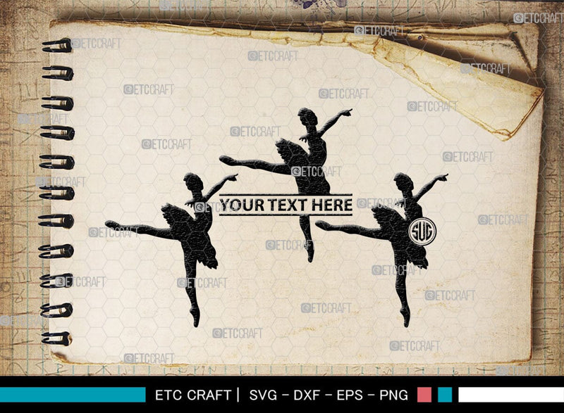 Ballet Monogram, Ballet Silhouette, Ballet SVG, Ballerina Poses Svg ...
