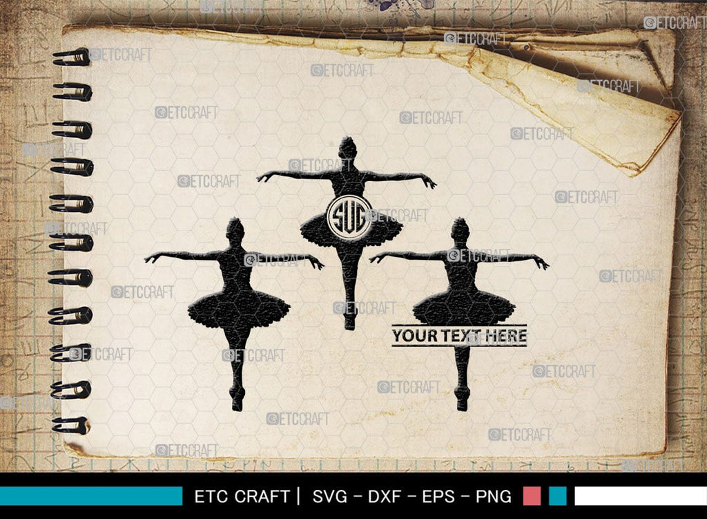 Ballet Monogram, Ballet Silhouette, Ballet SVG, Ballerina Poses Svg ...