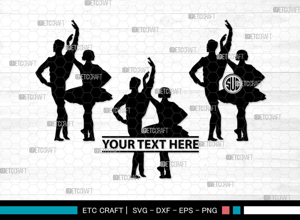 Ballet Monogram, Ballet Silhouette, Ballet SVG, Ballerina Poses Svg ...