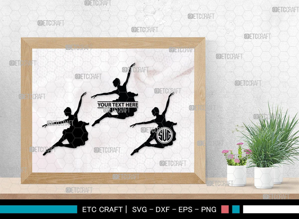 Ballet Monogram, Ballet Silhouette, Ballet SVG, Ballerina Poses Svg ...