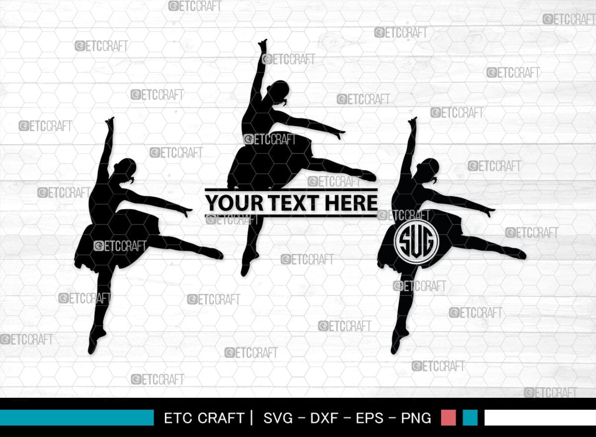 Ballet Monogram, Ballet Silhouette, Ballet SVG, Ballerina Poses Svg ...