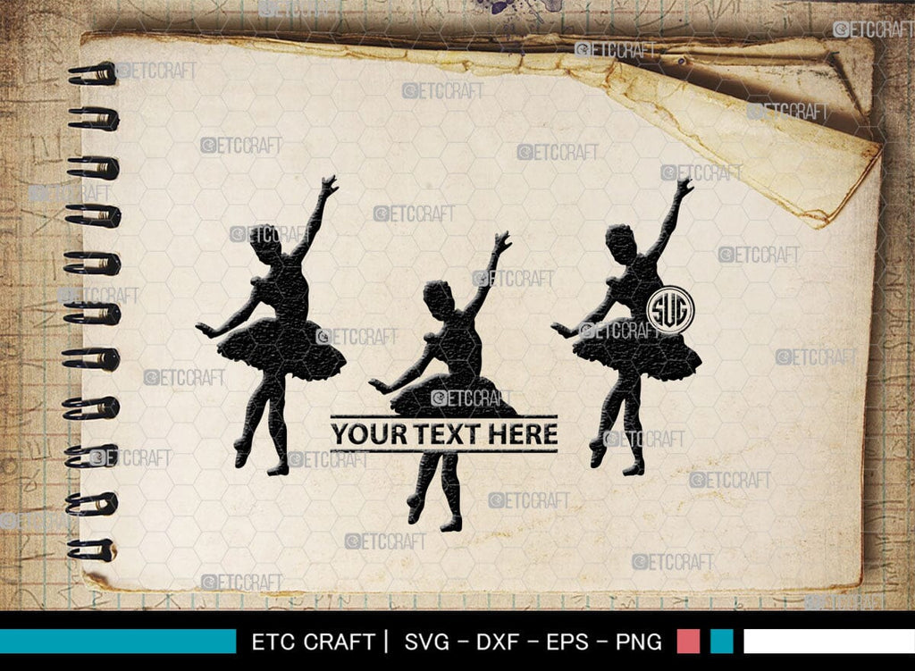 Ballet Monogram, Ballet Silhouette, Ballet SVG, Ballerina Poses Svg ...