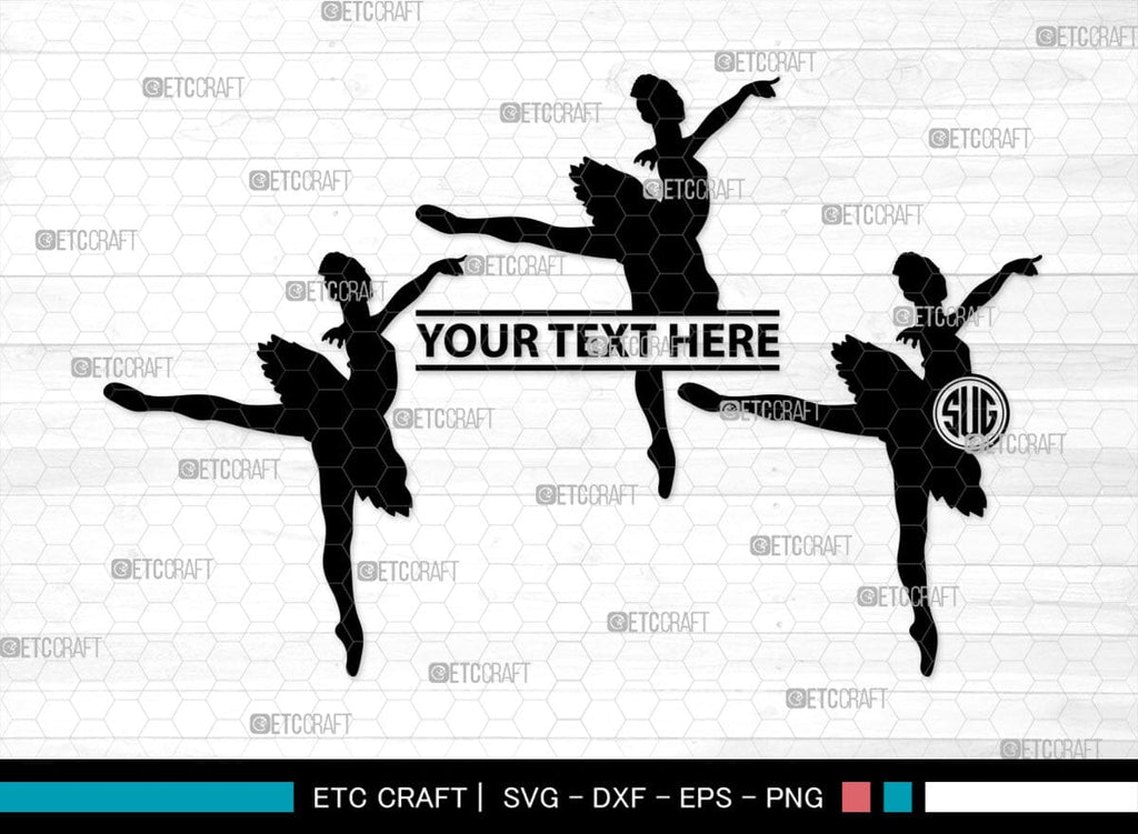 Ballet Monogram, Ballet Silhouette, Ballet SVG, Ballerina Poses Svg ...
