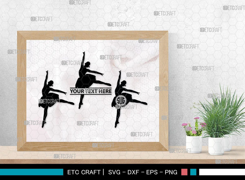 Ballet Monogram, Ballet Silhouette, Ballet SVG, Ballerina Poses Svg ...