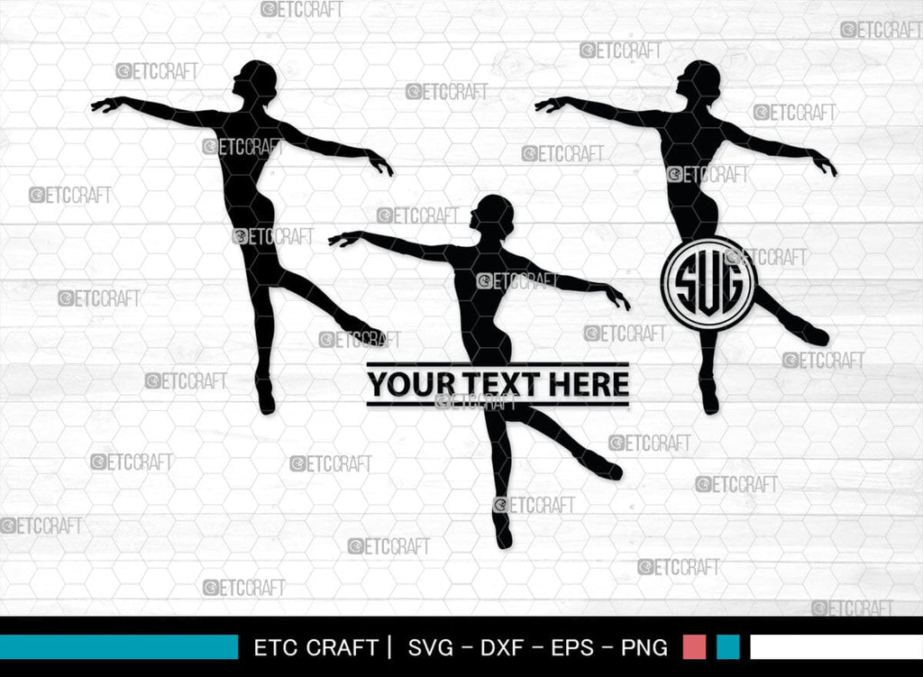 Ballet Monogram, Ballet Silhouette, Ballet SVG, Ballerina Poses Svg ...