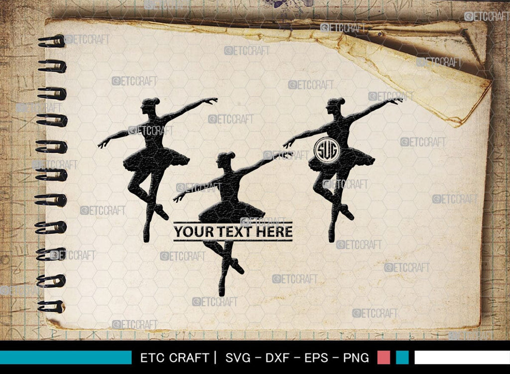 Ballet Monogram, Ballet Silhouette, Ballet SVG, Ballerina Poses Svg ...