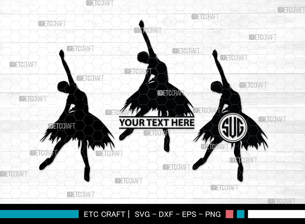Ballet Monogram, Ballet Silhouette, Ballet SVG, Ballerina Poses Svg ...
