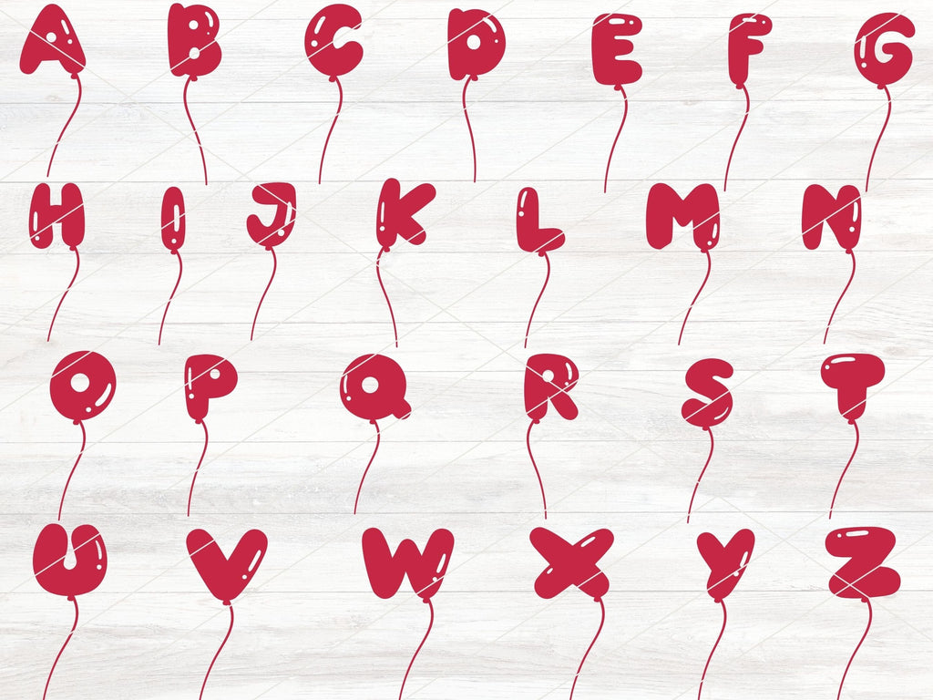 Balloon Alphabet SVG for Cricut or Silhouette - So Fontsy