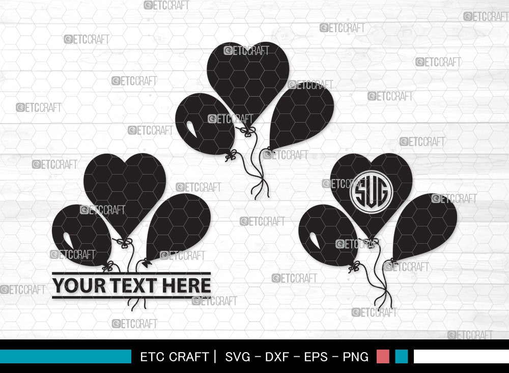 Balloon Monogram SVG | Air Balloon Svg | Balloon String Svg | Hot Air ...