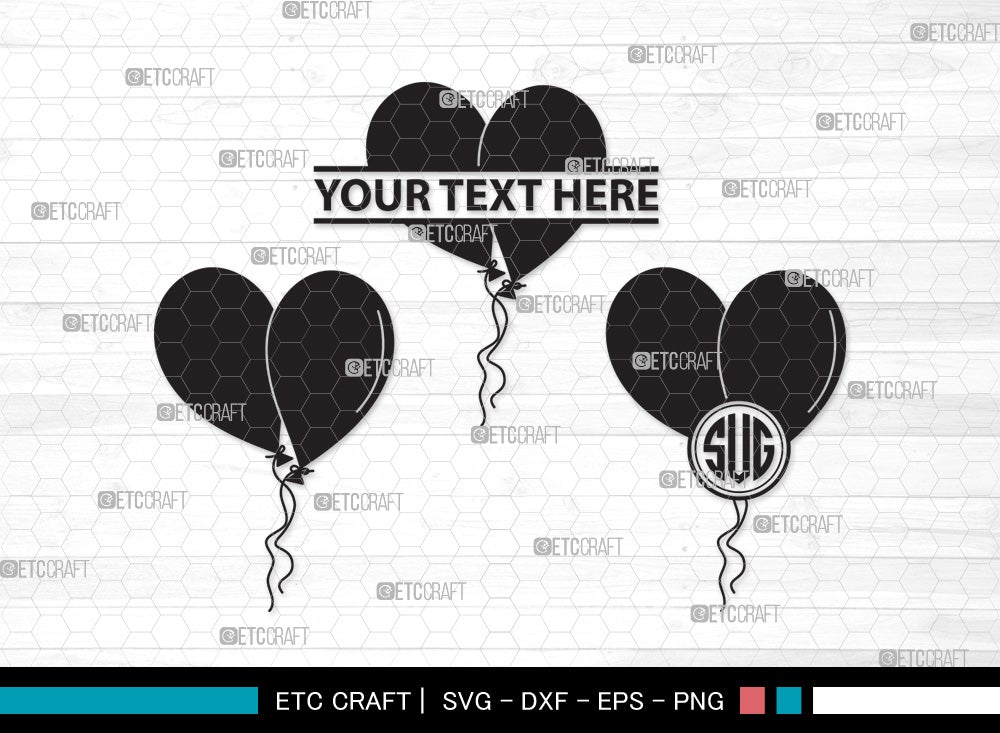 Balloon Monogram SVG | Air Balloon Svg | Balloon String Svg | Hot Air ...