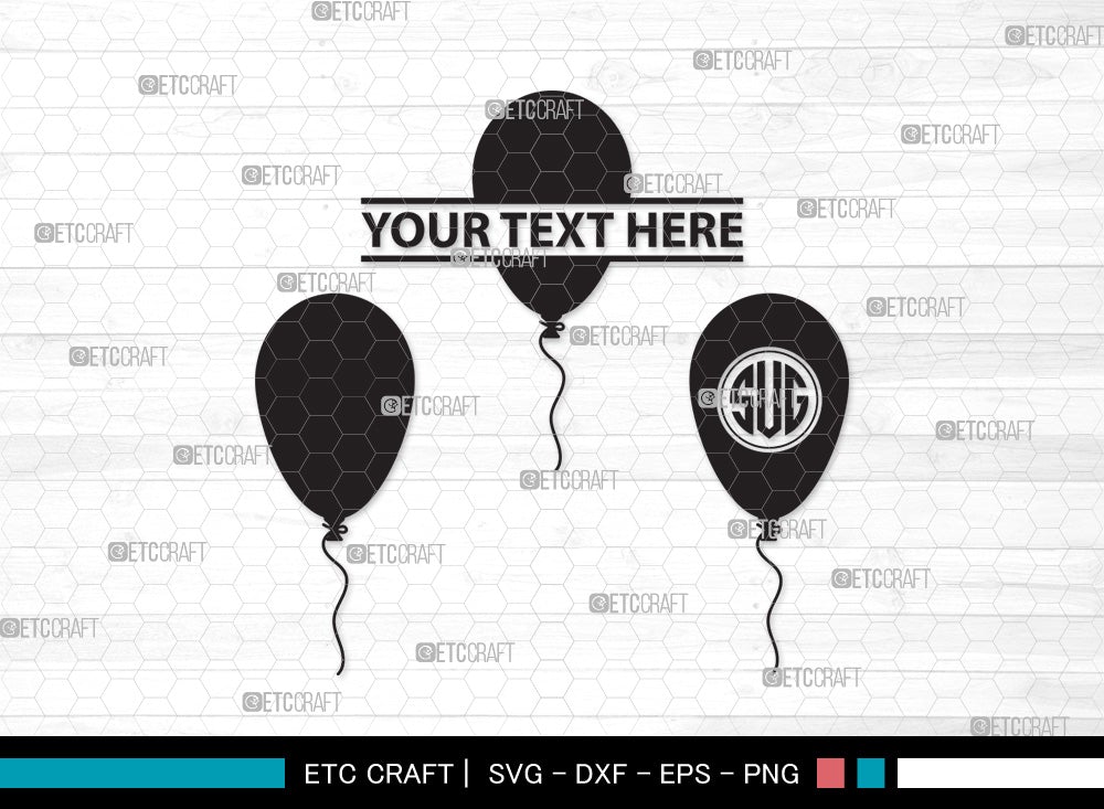 Balloon Monogram SVG | Air Balloon Svg | Balloon String Svg | Hot Air ...
