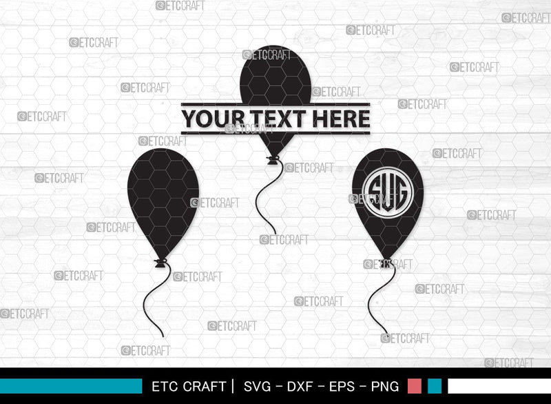 Balloon Monogram SVG | Air Balloon Svg | Balloon String Svg | Hot Air ...