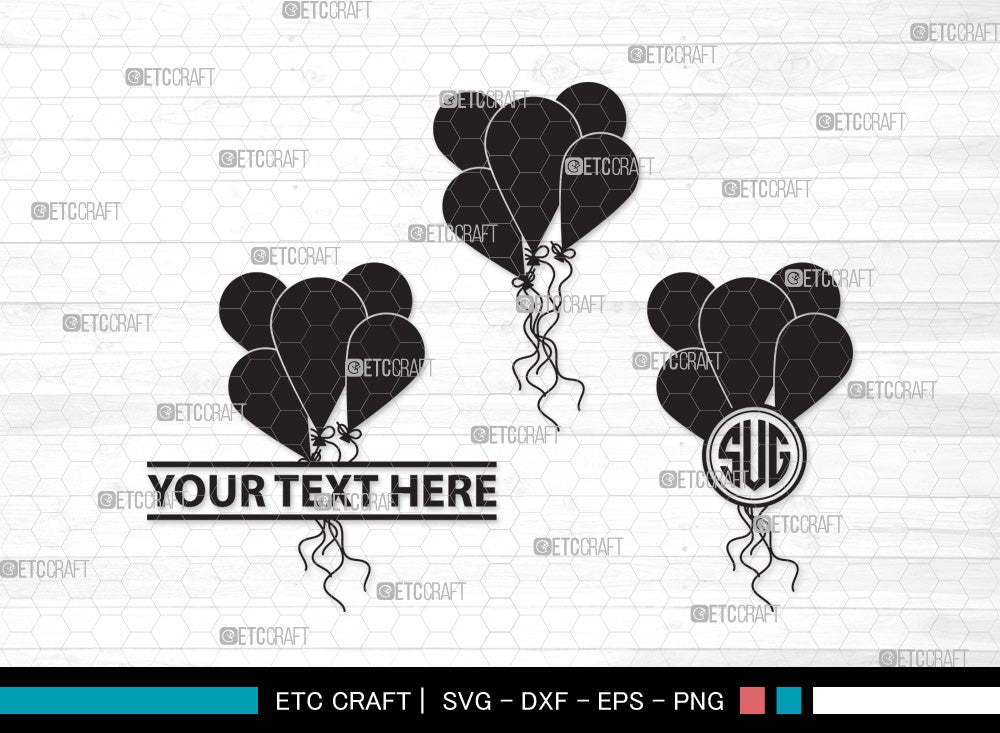 Balloon Monogram SVG | Air Balloon Svg | Balloon String Svg | Hot Air ...