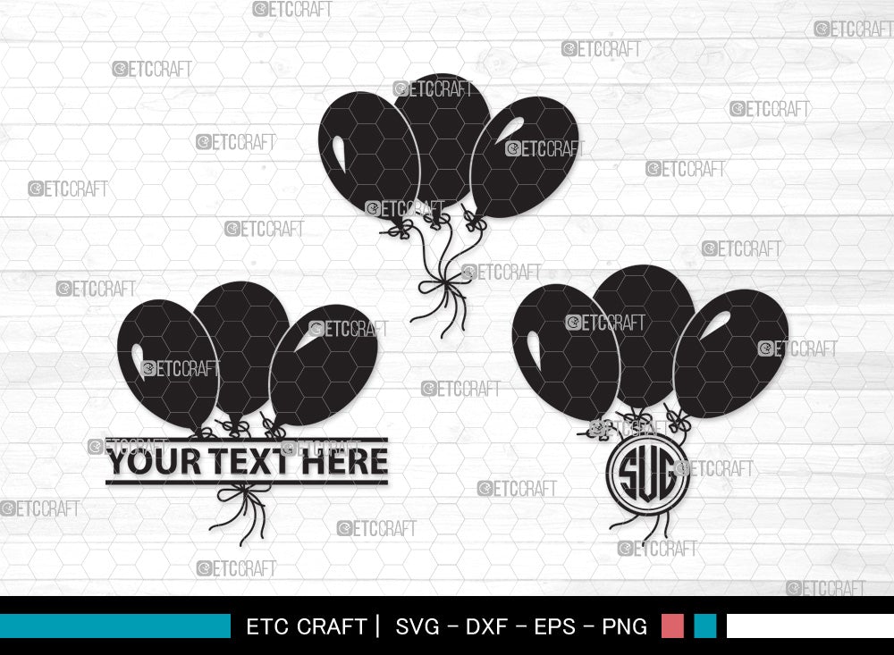 Balloon Monogram SVG | Air Balloon Svg | Balloon String Svg | Hot Air ...
