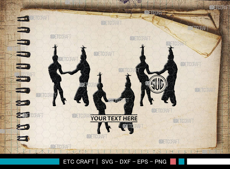 Ballroom Dance Monogram, Ballroom Dance Silhouette, Ballroom Dance SVG ...