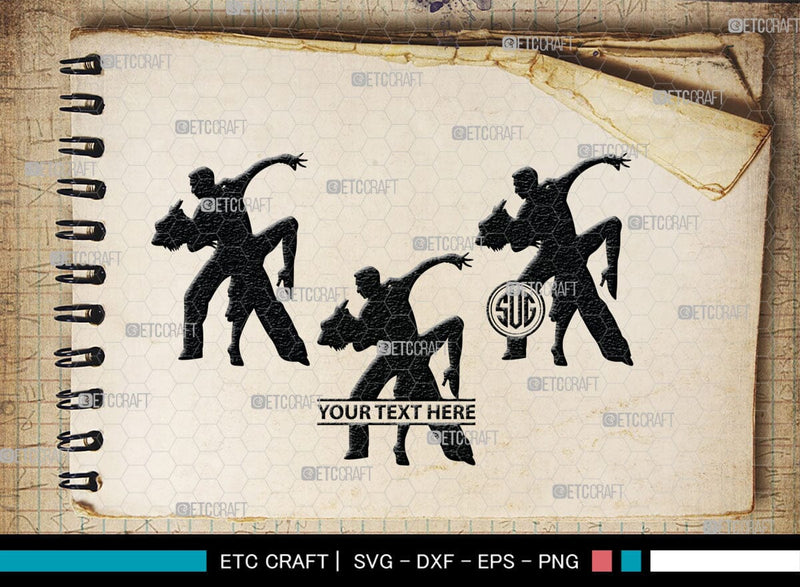 Ballroom Dance Monogram, Ballroom Dance Silhouette, Ballroom Dance SVG ...