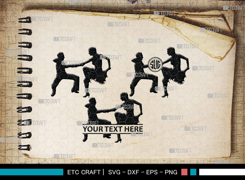 Ballroom Dance Monogram, Ballroom Dance Silhouette, Ballroom Dance SVG ...