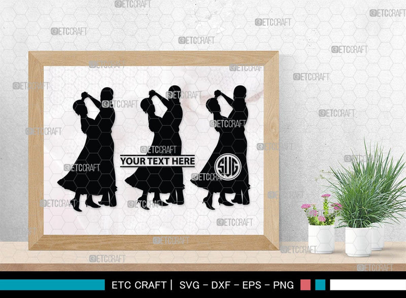 Ballroom Dance Monogram, Ballroom Dance Silhouette, Ballroom Dance SVG ...